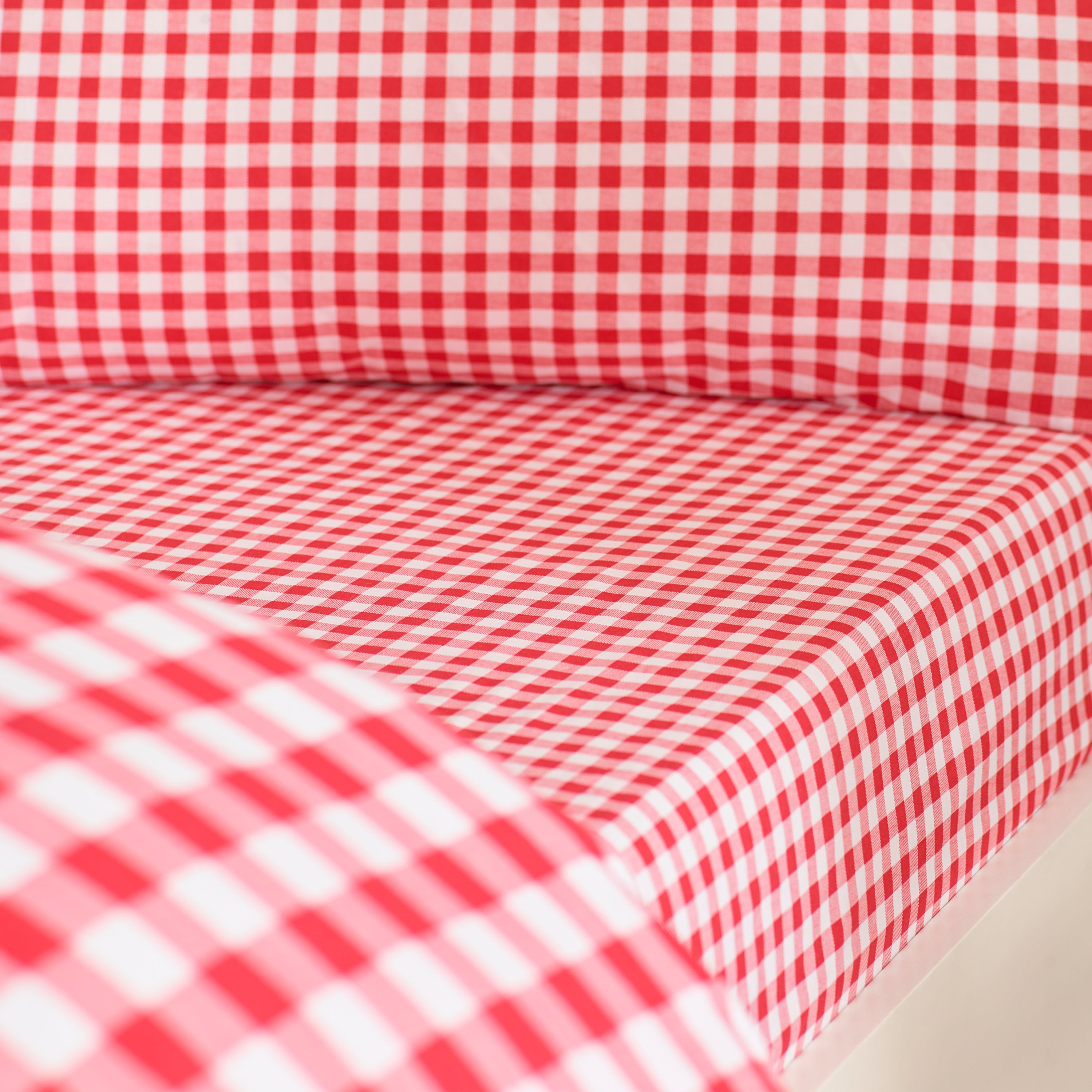 Catherine Lansfield Bamford Gingham Check Fitted Sheet - Red – Quality ...