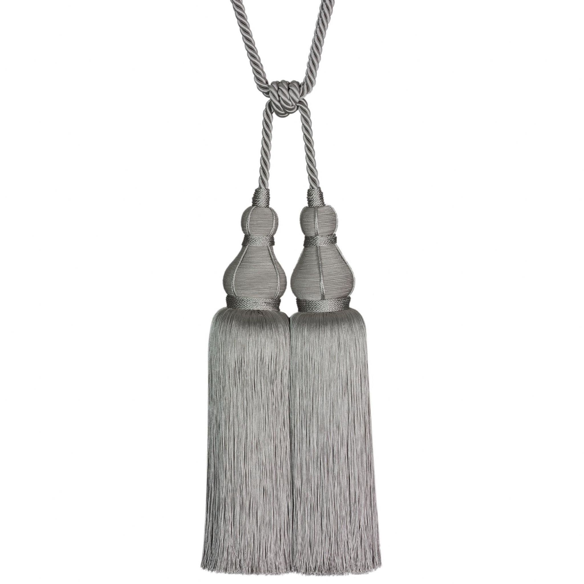 JLS Oasis Double Tassel Tiebacks (Pair) - Platinum – Quality Poles